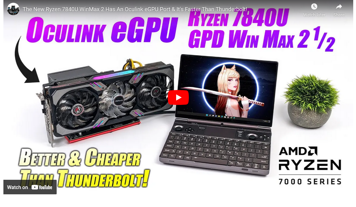 SFF.Network - ETA Prime Tests OCuLink eGPU with Ryzen Powered GPD Win ...